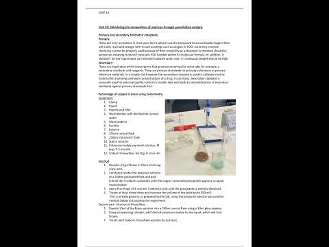 APPLIED SCIENCE UNIT 19 ASSIGNMENT A DISTINCTION