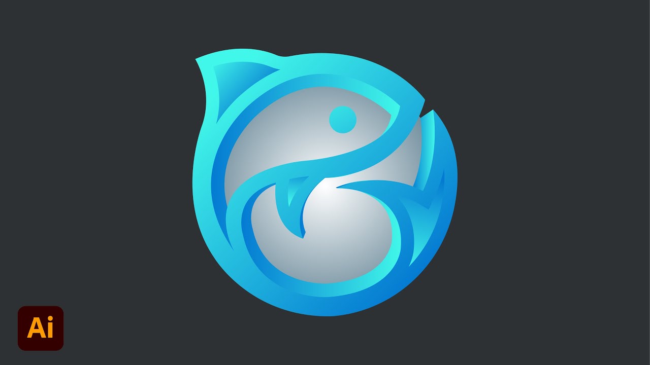 3D Fish Logo Design In Adobe Illustrator cc 2021 | Tutorial