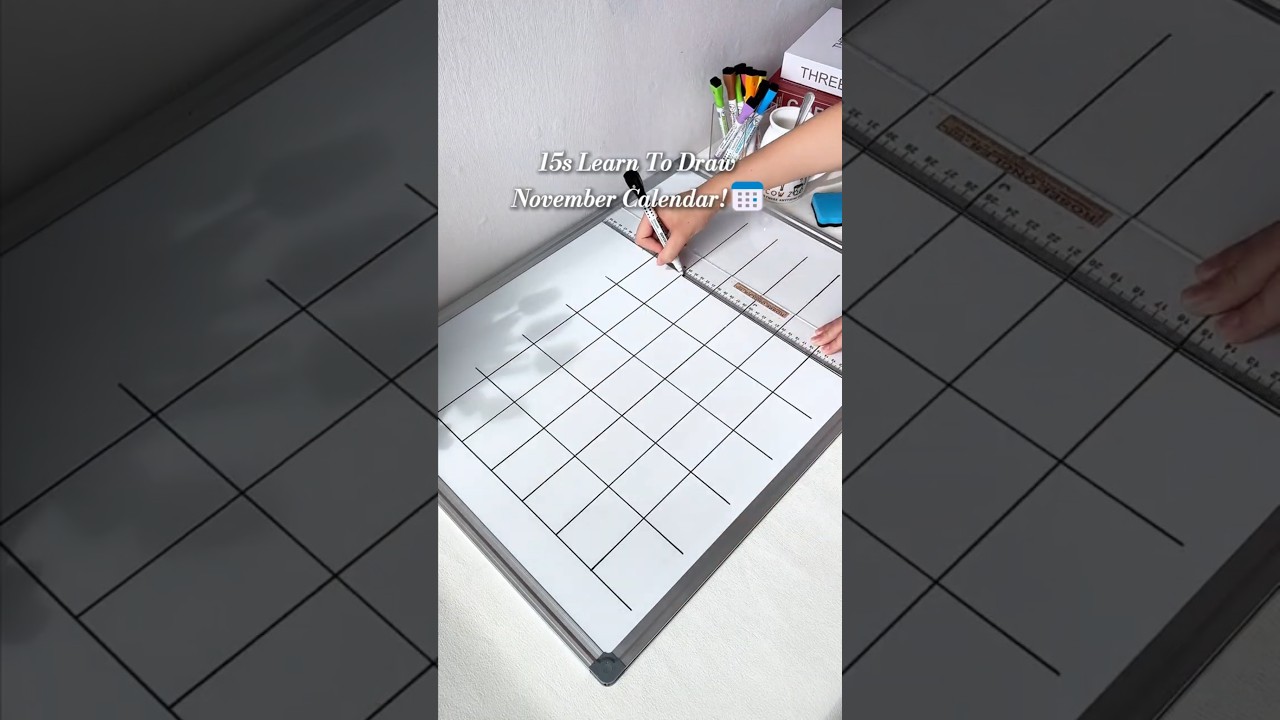 📅15s Learn November Calendar!   #thanksgiving #diy #calendar #art #tutorials #whiteboard #howtodraw