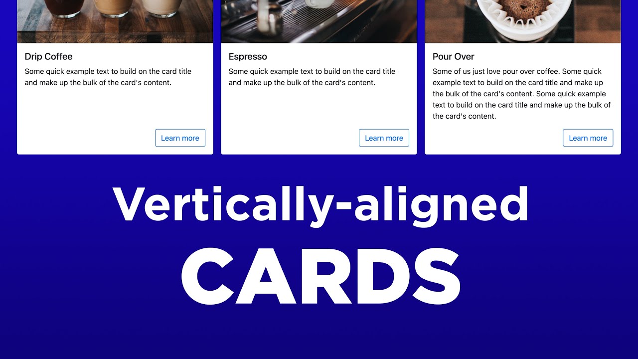 Vertically Aligned Bootstrap Cards (and it's responsive too!)