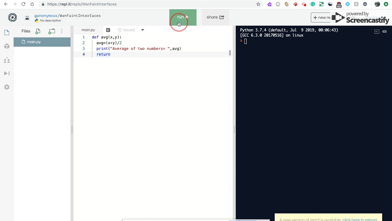 Average of Two Numbers: Using Python