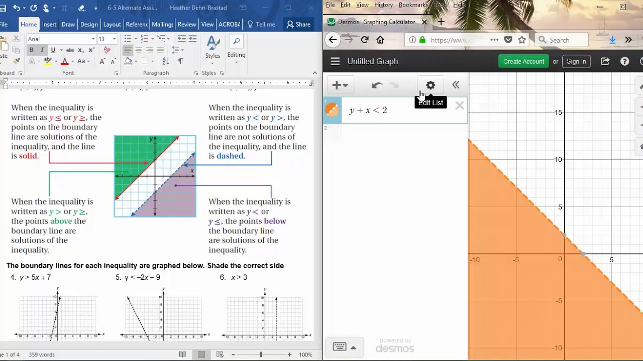 Algebra 1.5: Solving Linear Inequalities Alternate Worksheet Help Video