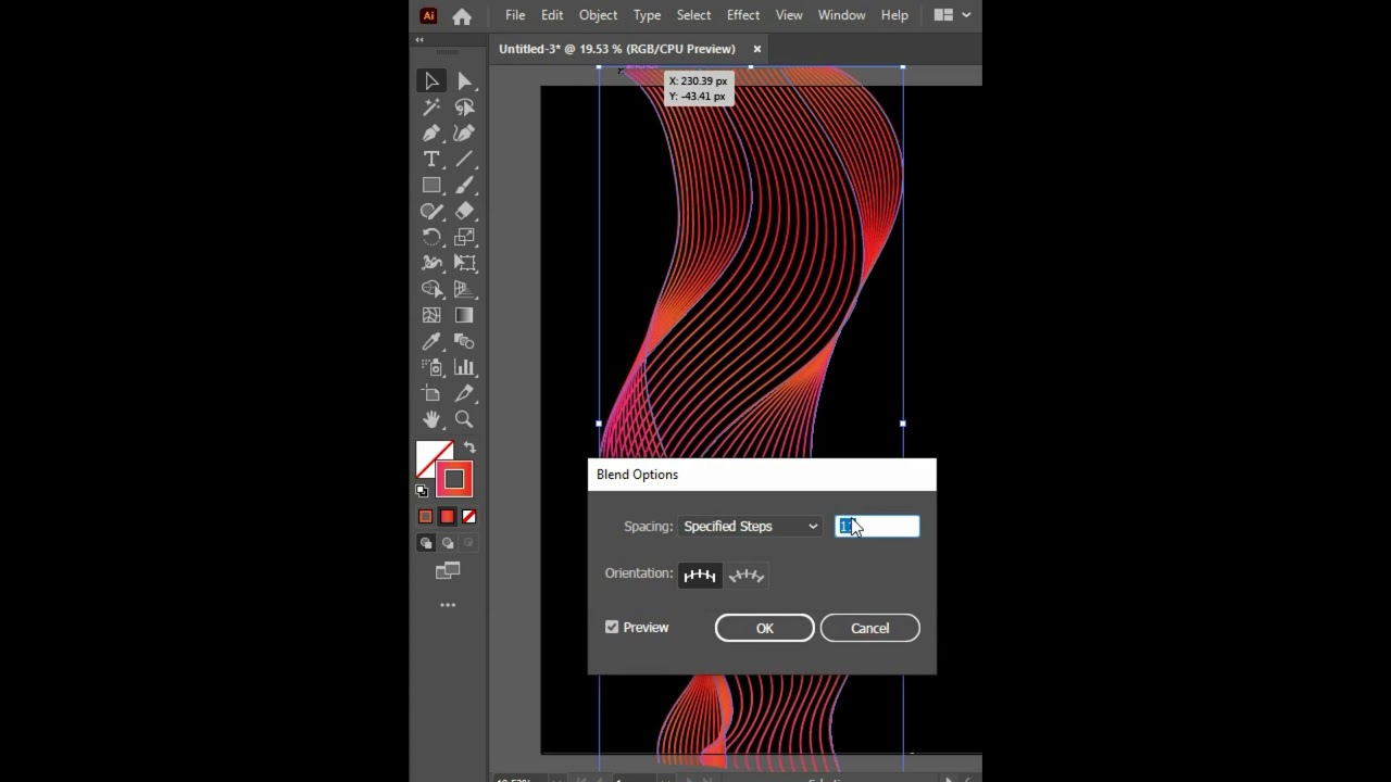 Abstract Gradient Line in adobe Illustrator |#abstract #abstractline#illustrations #adobeillustrator