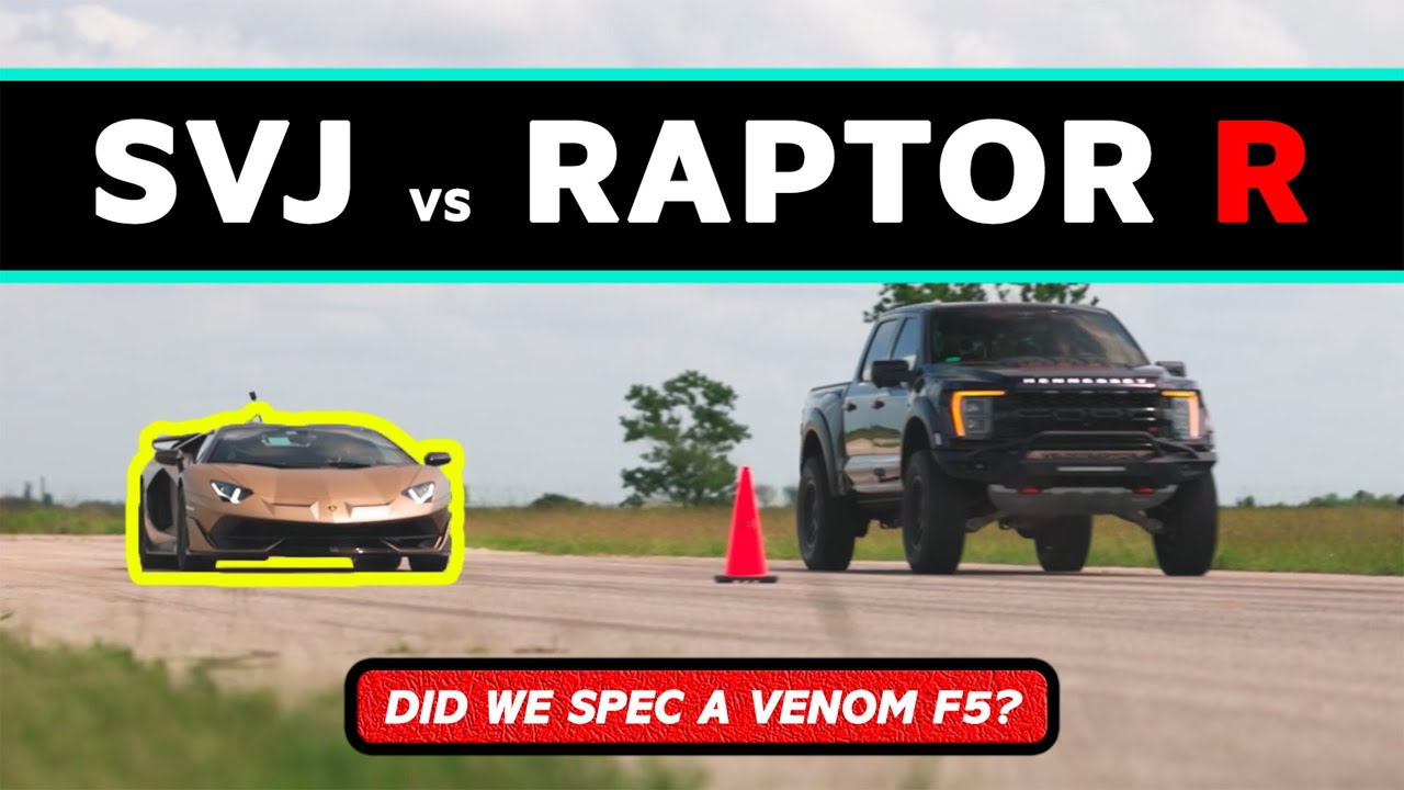 1,000-HP Ford F-150 Raptor R Races Lamborghini Aventador SVJ, Both ...