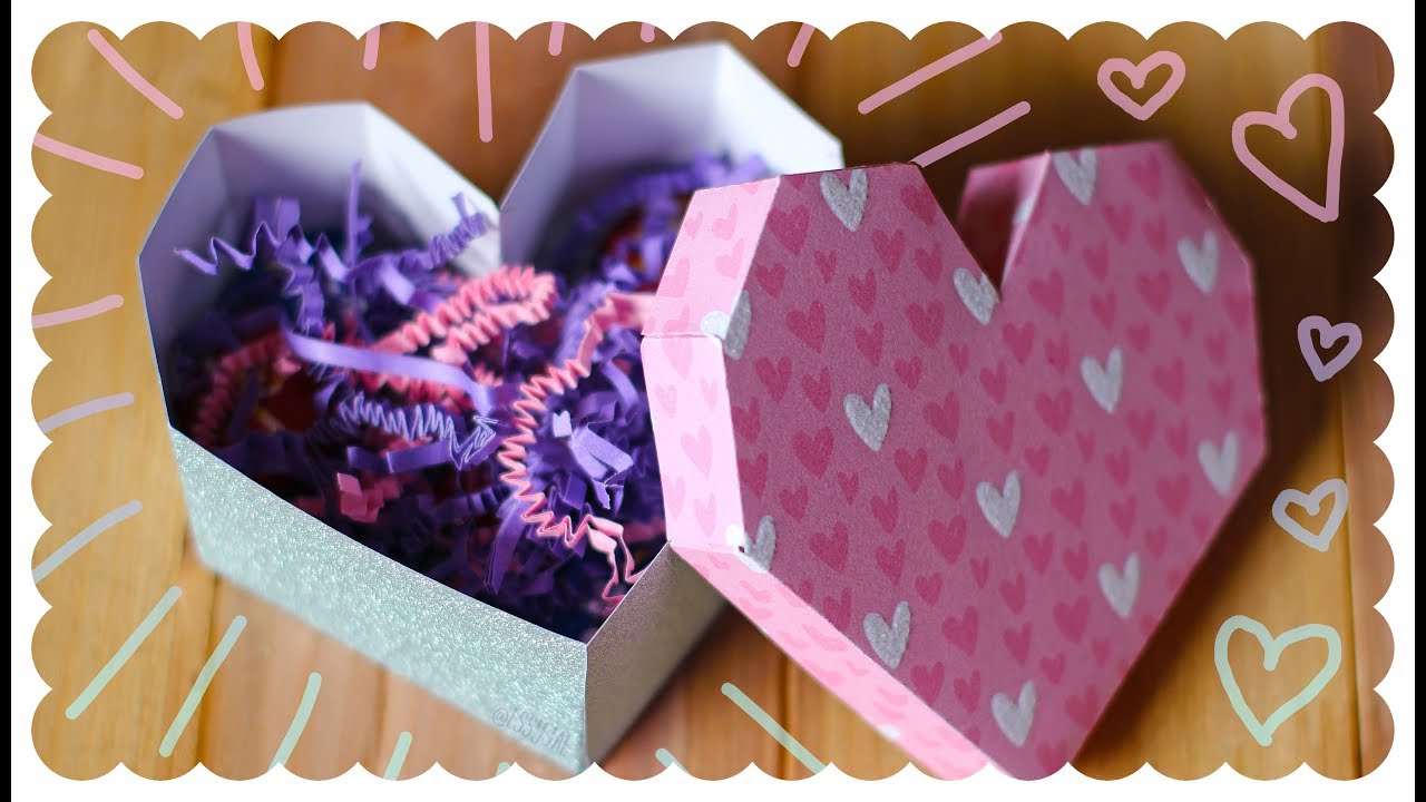 Geometric Heart Paper Gift Box Tutorial 💖  DIY Gift Box | Valentine's Day Crafts
