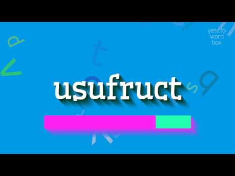 How to say "usufruct"! (High Quality Voices)