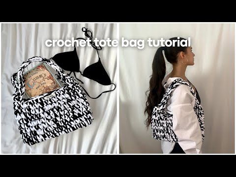 TRENDY CROCHET TOTE BAG TUTORIAL / beginner friendly (step by step) / t-shirt yarn