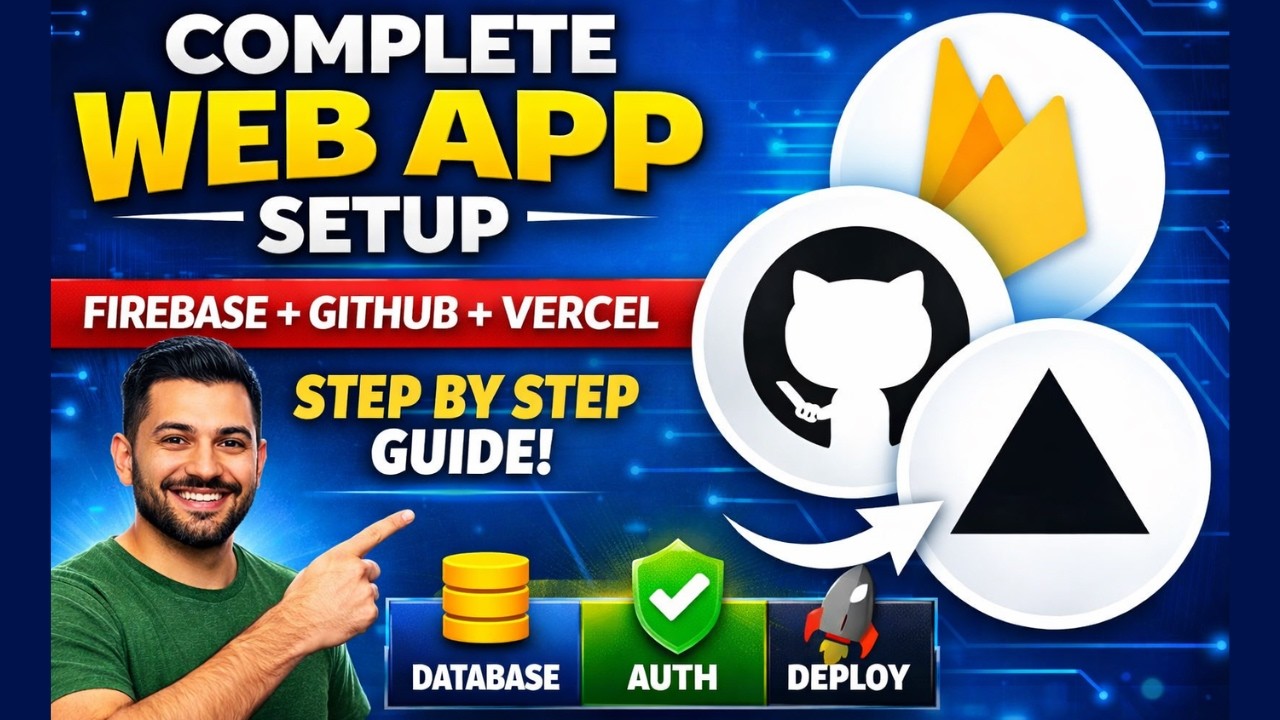 Complete Web App Setup (Firebase + GitHub + Vercel) Step by Step for Beginners