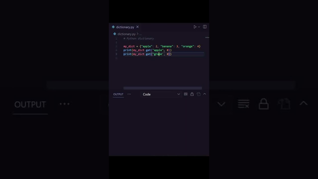 how to use the get() method with dictionaries in python #python #shorts
