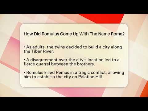 How Did Romulus Come Up With The Name Rome? - Story Of Italy