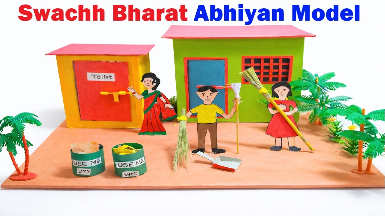swachh bharat abhiyan model science project using cardboard | DIY  howtofunda | health | cleanliness
