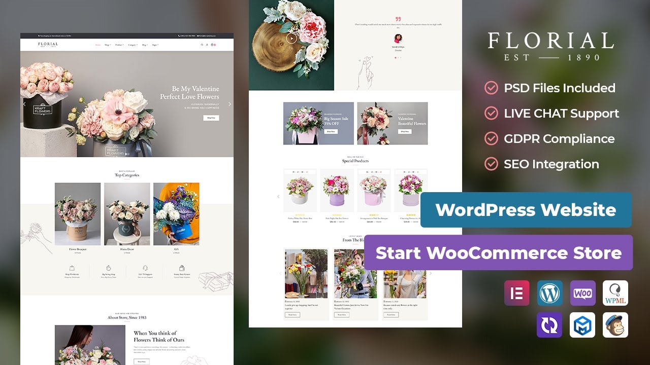 Florial - Premium WooCommerce Theme For Florist, Gifts, Celebrations Stores