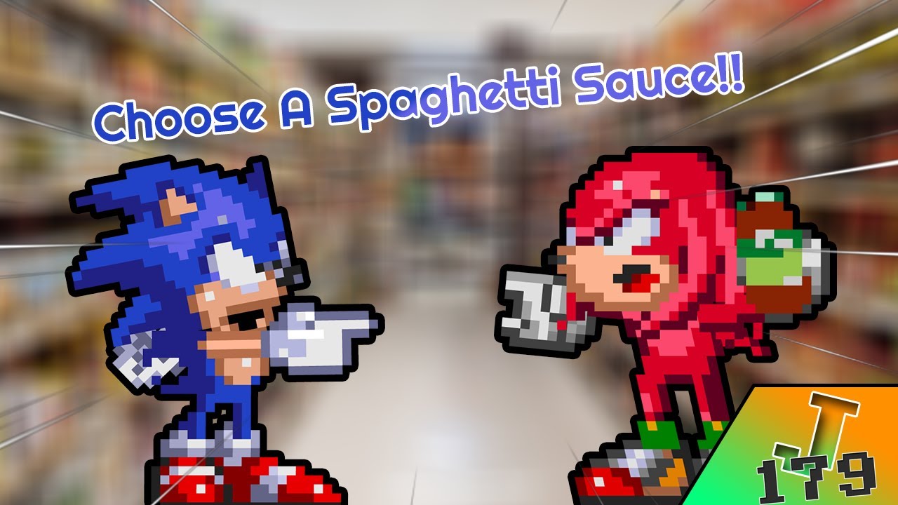 KNUCKLES, JUST CHOOSE A SPAGHETTI SAUCE (Sprite Animation) #shorts