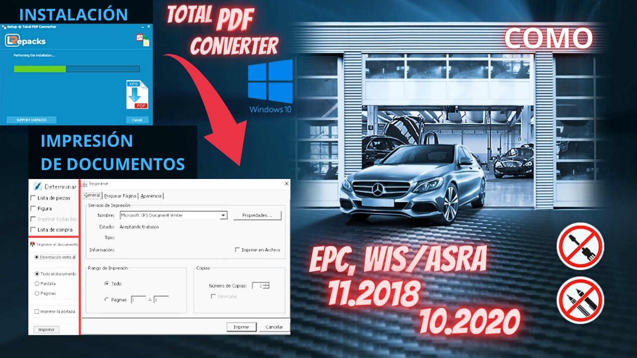 How to Print EPC, WIS/ASRA Documents & Install PDF Converter (Win.10) Mercedes-Benz