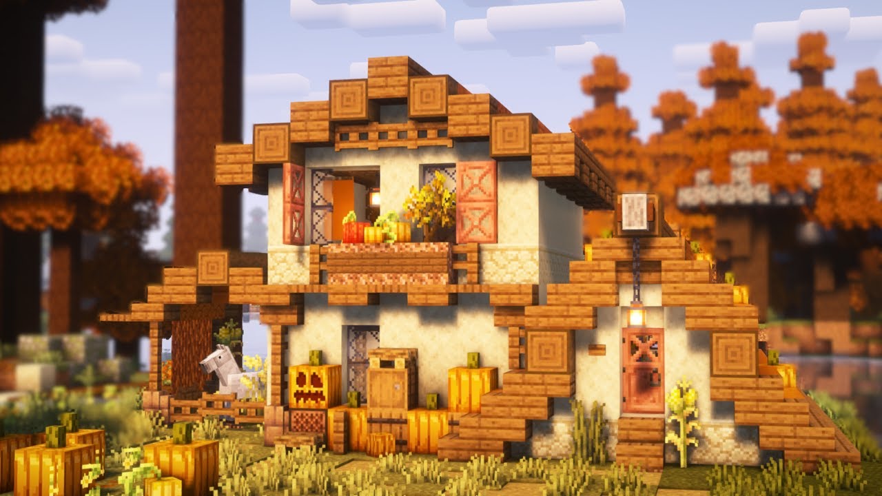 Minecraft: How to Build a Cosy Autumn Cottage | Relaxing Tutorial ...