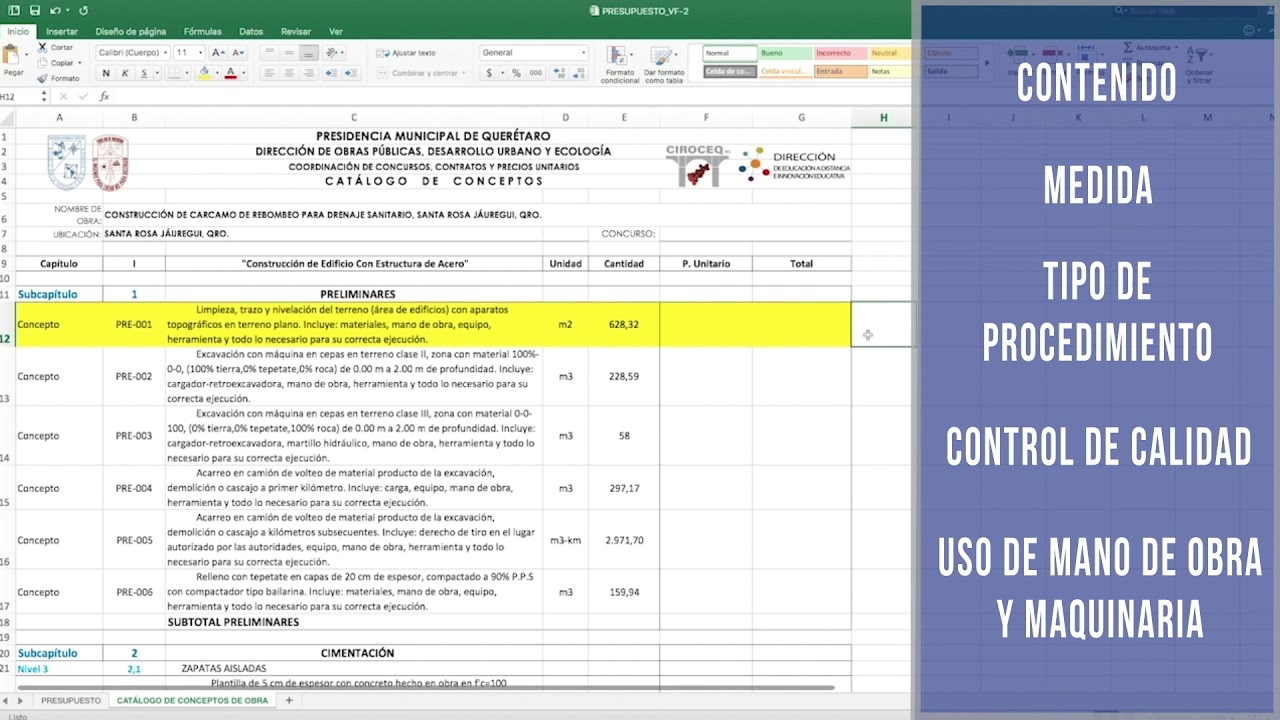 MÓDULO 1   CATÁLOGO DE CONCEPTOS DE OBRA