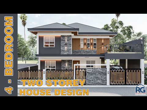 4-Bedroom Two Storey House Design 12.00 m x 9.60 m