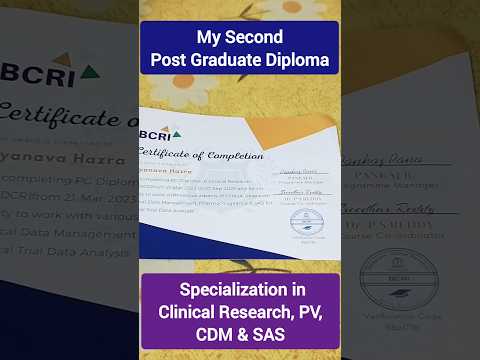 My Post Graduate Diploma (PGDM) in Clinical Research & Pharmacovigilance Certificate #achievement