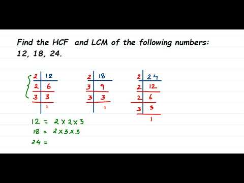 Find the HCF and LCM of the following numbers: 12, 18, 24.