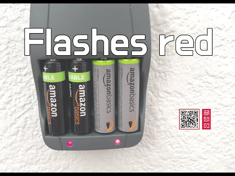 What does it mean when my battery charger flashes red
