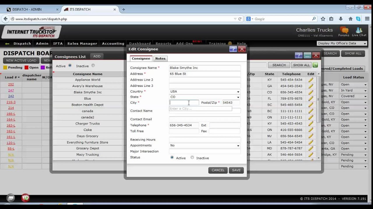 how to add a consignee