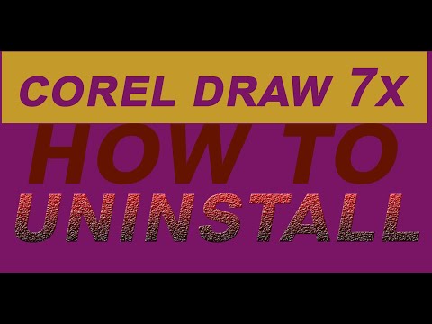 Corel draw unistallationhow to uninstall Corel draw 7x from any windows or any pc/laptop