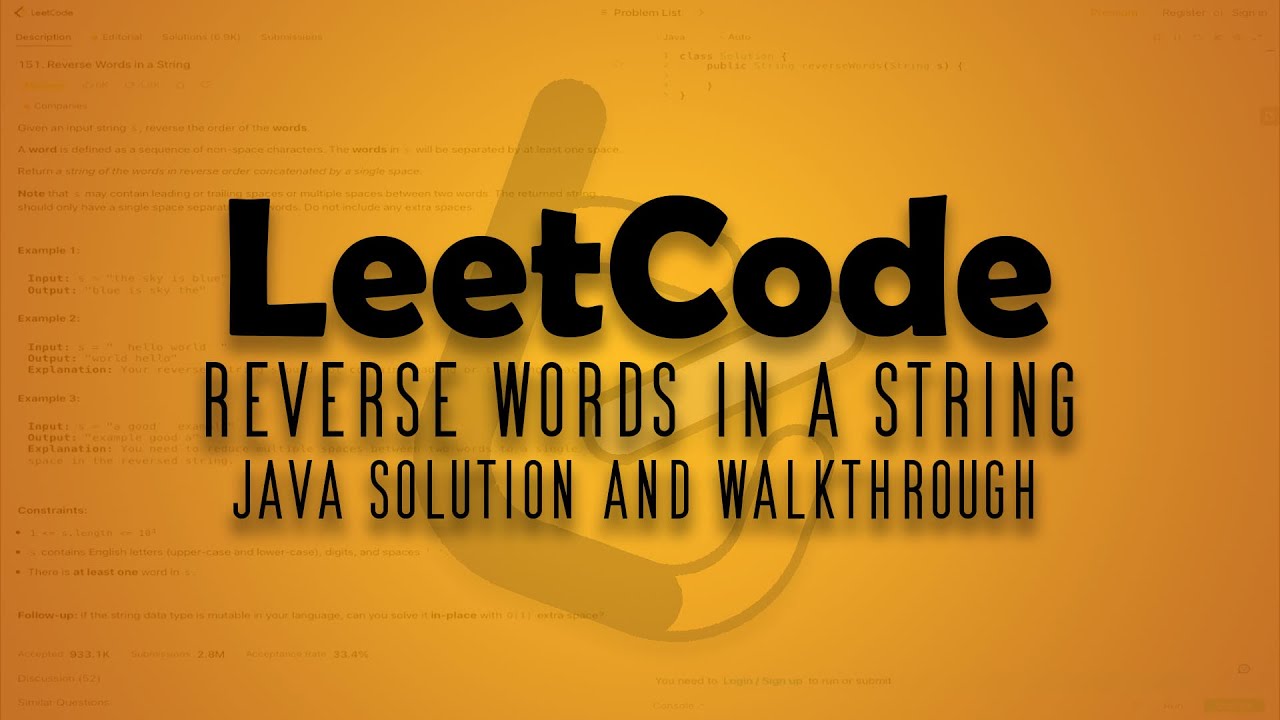 LeetCode 151. Reverse Words in a String || Java Solution Walkthrough
