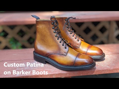 Custom Patina on Pebble Grain Barker Boots
