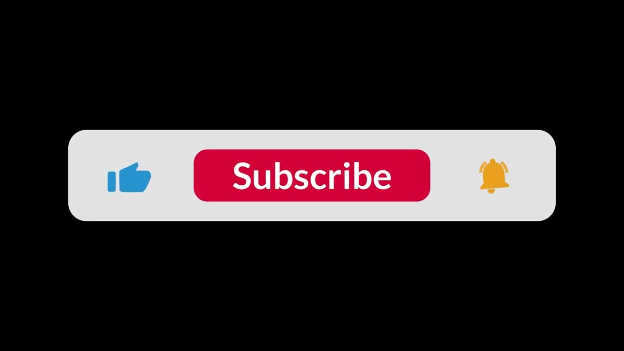 subscribe  Button Black screen animation & Like, Bell, Share | transparent background 4K