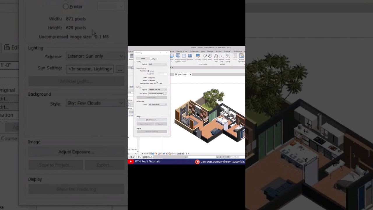 3D Floor Plan Rendering in Revit  #architecture #revit #revittutorial