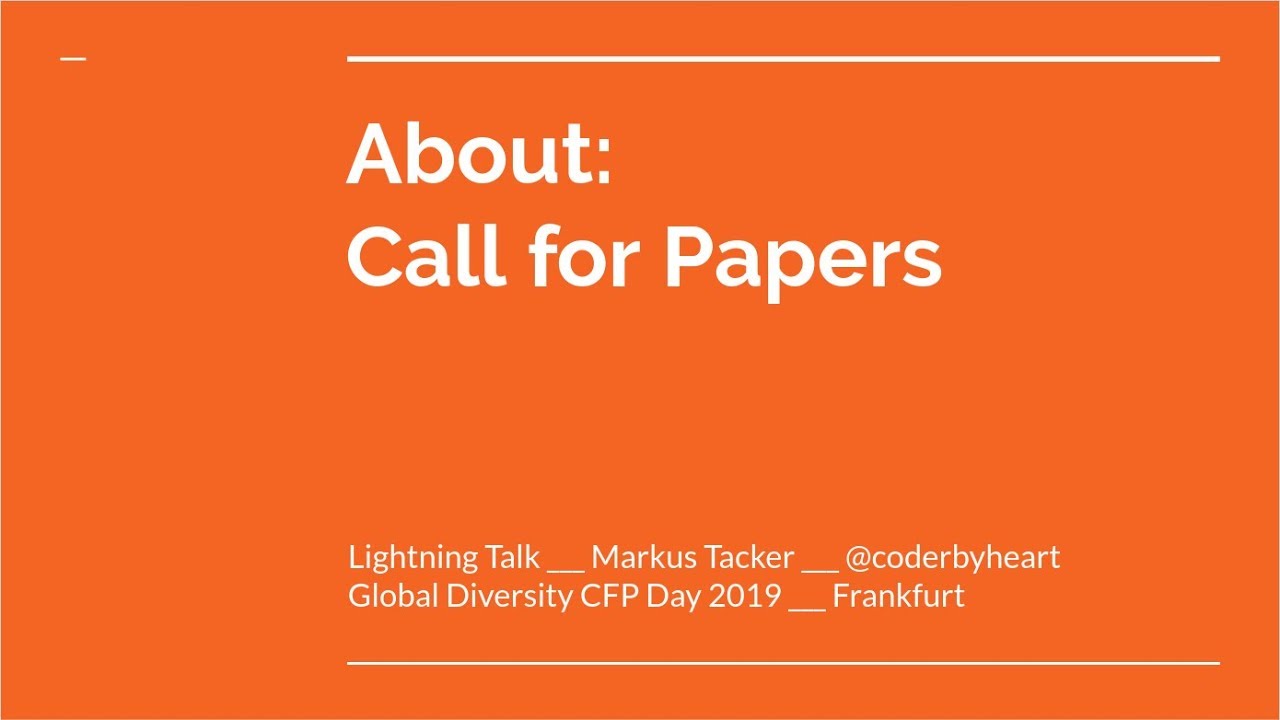 About: Call for Papers