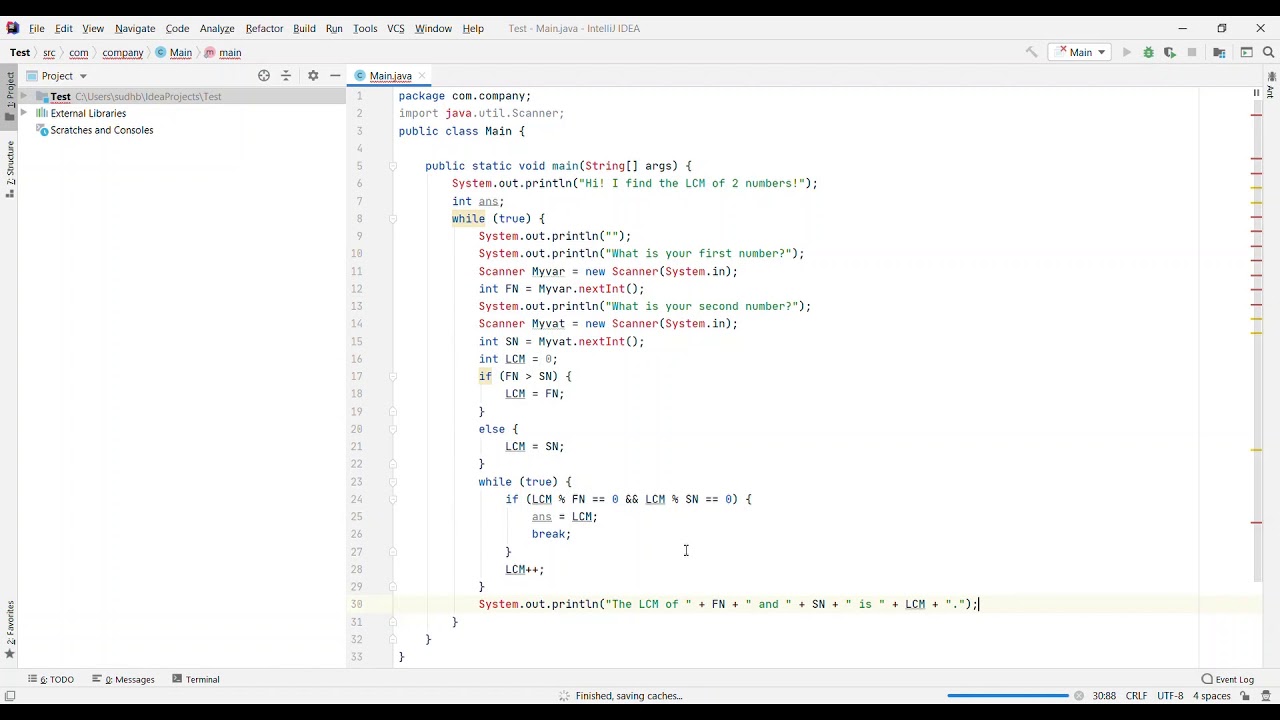 Java Program - LCM Finder