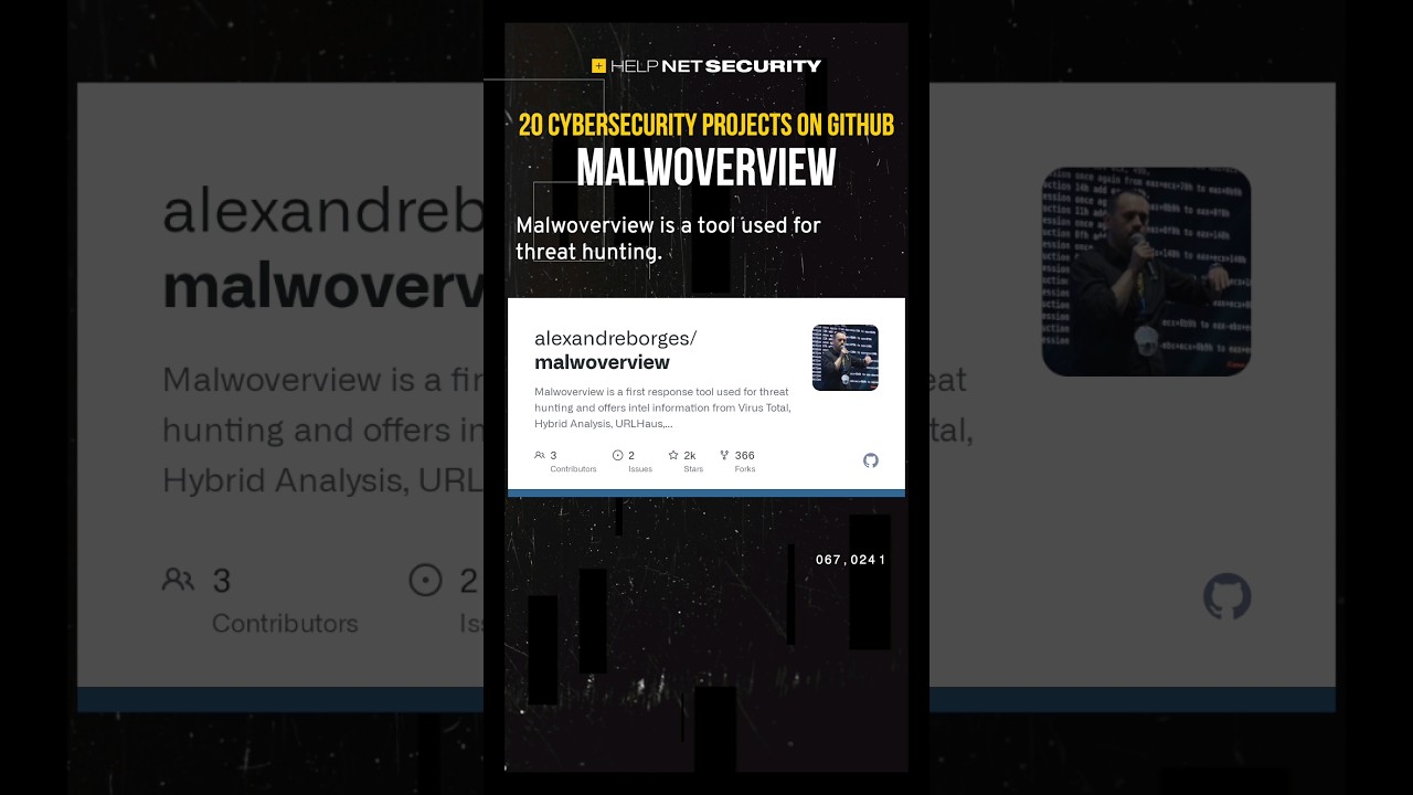 Cybersecurity projects on GitHub you should check out: Malwoverview #cybersecurity #github #shorts