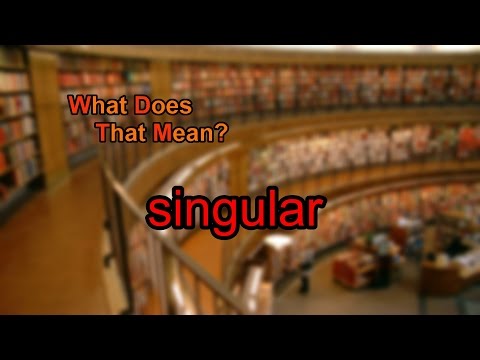 What does singular mean?