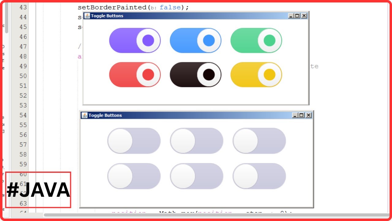 Java - How to Design JToggleButton in Java NetBeans - Animated Toggle Buttons [ With Source Code ]