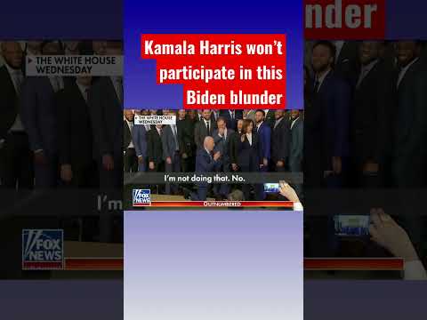 Biden awkwardly kneels next to Kamala Harris #shorts #shortsfeed