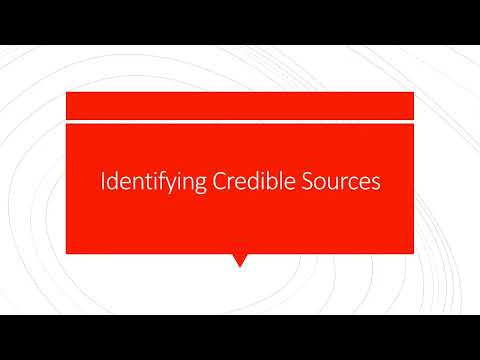 Identifying Credible Sources