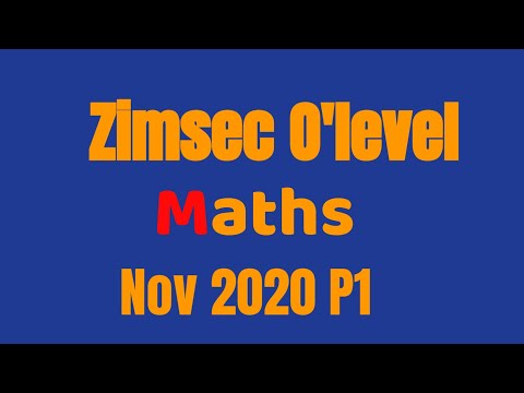 Zimsec O’level Maths N2020 P1 full paper
