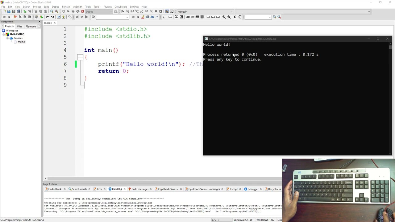 1. Your first C Program - Hello World.