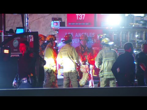 LAPD Officer Down on 405 Freeway Crash Site in West Los Angeles Part 3