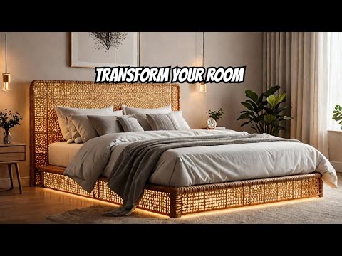 Rattan Bed Frame With LED Lights Completely Changed My Room