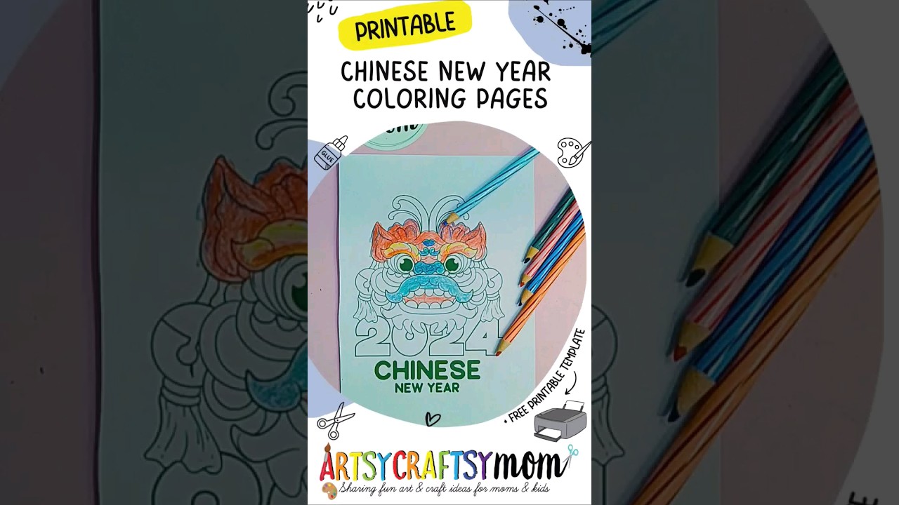 Chinese New Year Coloring Pages #coloring #papercraft #diy #tutorial #chinesenewyear #kidsvideo