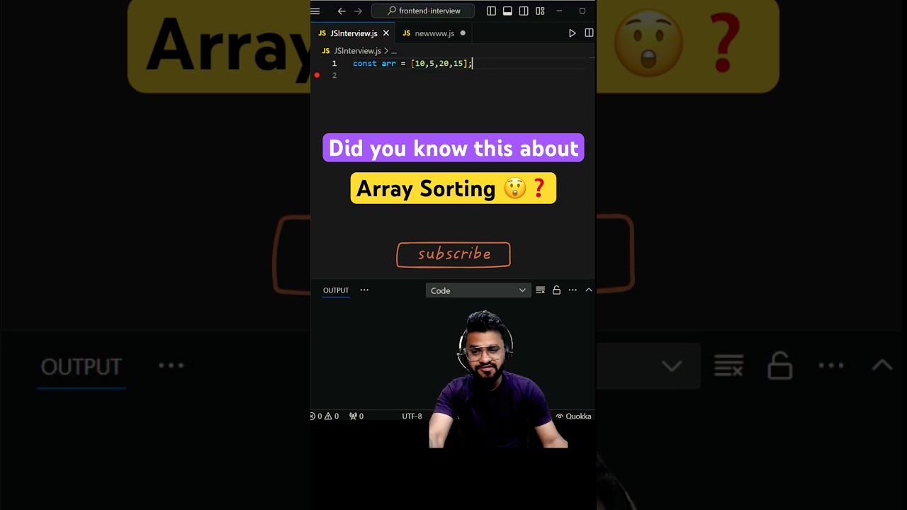 #day70 - This is not how you sort the array in #javascript 😳 #frontend #coding