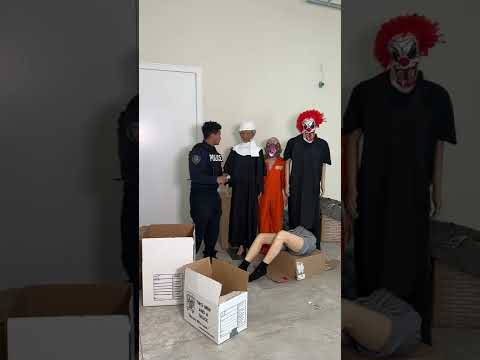 Criminal wears mask and hides between mannequin to get away from cop #Shorts