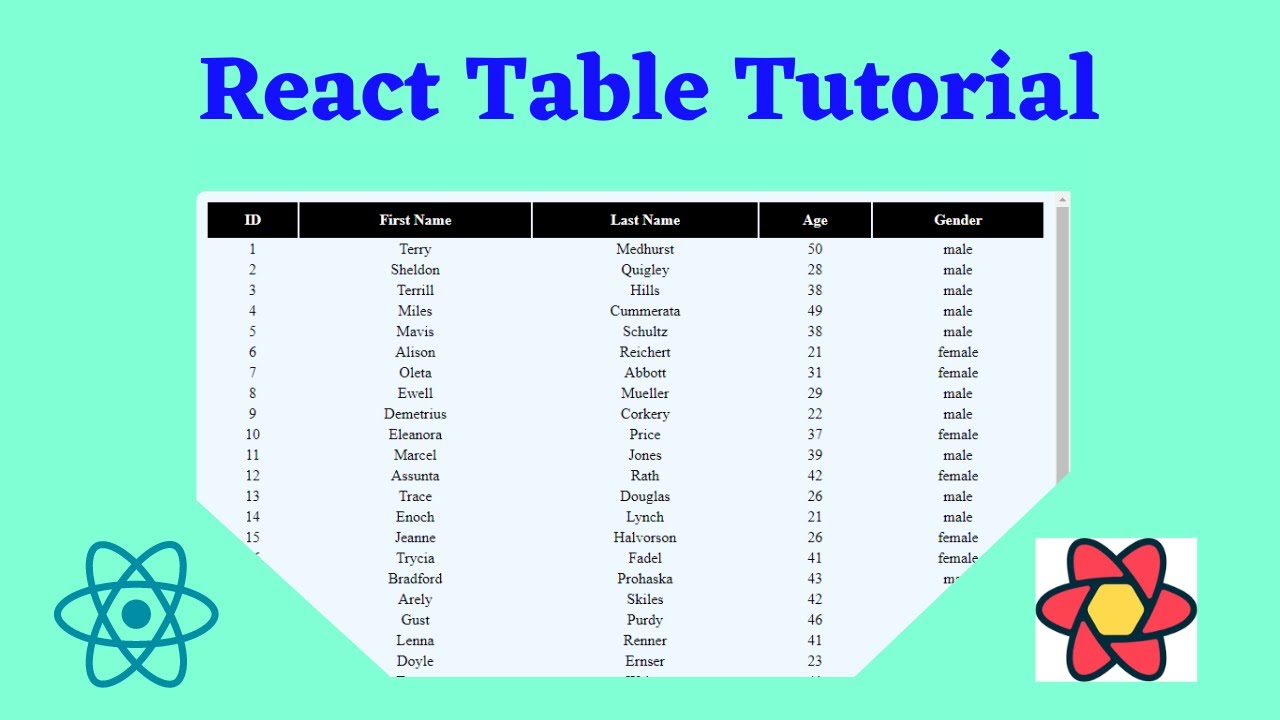 React Table Tutorial for Beginners - React-Table