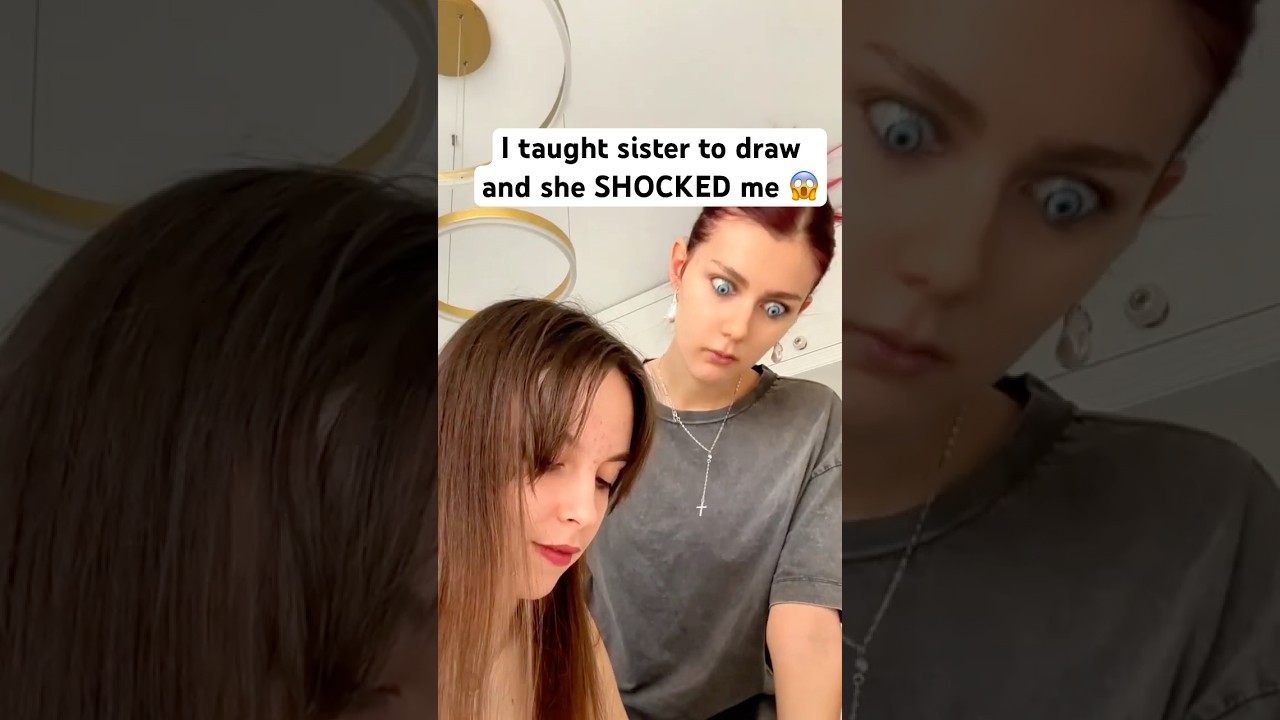 I Taught My sister to draw and she SHOCKED me! 😱