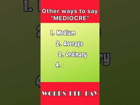 OTHER WORDS FOR "MEDIOCRE" #englishlearners #englishlearning #youtubeshorts