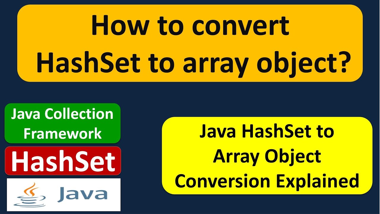How to convert HashSet to array object? | Java Collection Framework