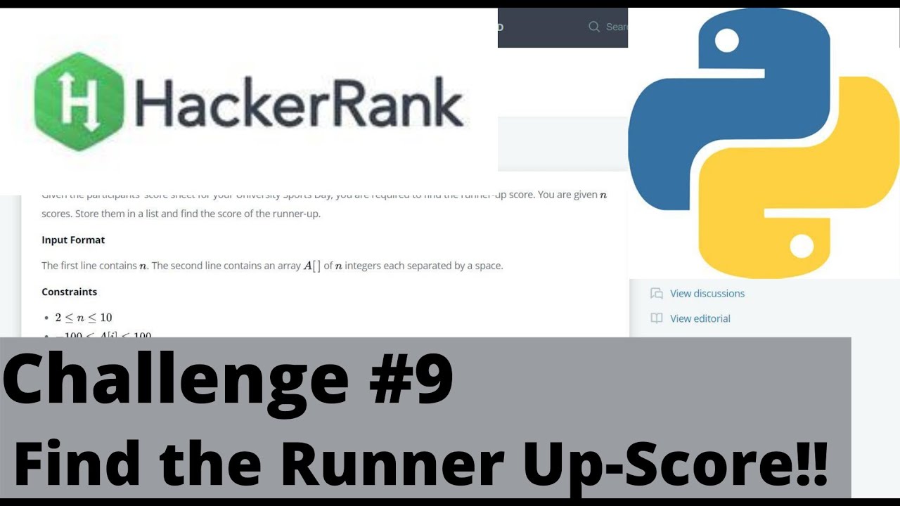 Hackerrank Python | Challenge #9 | Find the Runner Up-Score !