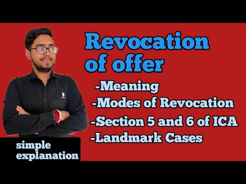 Revocation of offer for llb| section 5 and 6 of contract act| modes of revocation | #lawwithtwins |